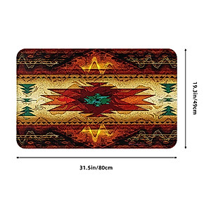 Qchaor 20x31.5in Native American Southwestern Navajo Art Keep Warm Non Slip Modern Area Rugs Bathroom Rugs Outdoor Rugs Doormats Room Decor Rugs for Living Room Playing Room Kitchen Rugs