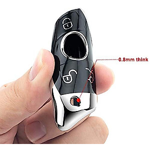 QBUC for Mercedes Benz Key Fob Cover, Key Fob Case for Mercedes Benz C E M S CLS CLK GLK GLC G Class, TPU Full Protection Key Fob Shell Compatible Keyless Smart Key Fob(Sliver)