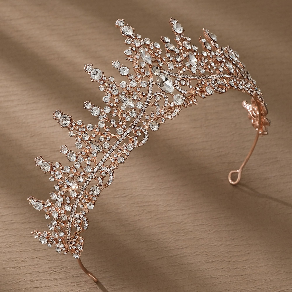 COCIDE Rose Gold Tiara and Crown for Women Crystal Queen Crowns Rhinestone Princess Tiaras for Girl Bride Wedding Hair Accessories for Bridal Birthday Party Prom Halloween Cos-play Costume Christmas