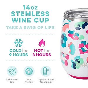 Swig Life Party Animal AM+PM Gift Set, Includes (1) 18oz Travel Mug + (1) 14oz Stemless Wine Tumbler, Triple Insulated, Stainless Steel, and Dishwasher Safe