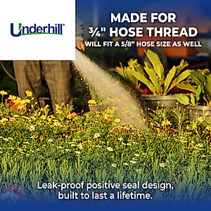 Underhill Quick Connect Garden Hose Fitting, Connector, Heavy-Duty, Solid Brass, 3/4 Inch Male Hose Thread, A-BQ7M