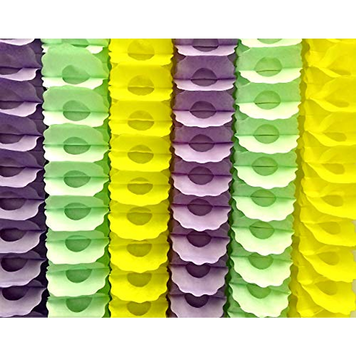 6-Piece Pastel Mardi Gras Party Garlands, 12 Foot