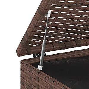 TIFITGO Asomie Patio Cushion Box PE Rattan Brown Indoor stockage bin home chest house tank Outdoor Furniture Outdoor Storage Boxes US Stock Fast Shipment Brown