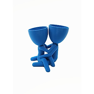 DUHALINE Valentine Humanoid Flower Pot, 3D Printing Head Planter Pot, Decorative PLA Succulent Planter, Mini Flower Pot with Shape of A Human Face, Human Shaped Mini Cactus Pot (D:2.17”) (Yellow)