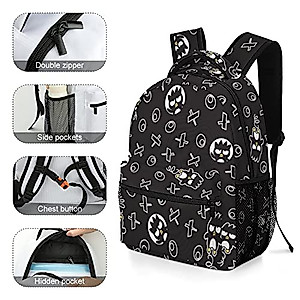 Bad Badtz Maru Backpack Book Bag Withe Side Pokect Large Suitable for Men Women ​Hiking Camping Picnic Daypacks