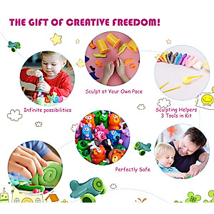 Air Dry Clay, 36 Colors Modeling Clay Kit with 3 Sculpting Tools, Magic Foam Clay for Kids and Adults, DIY Molding Clay Gift for Boys and Girls