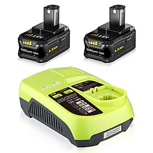VANON Upgrade to 18V 6.5Ah P108 Battery + P117 Fast Charger Dual Chemistry IntelliPort Replacement for Ryobi 18Volt Battery and Charger Lithium ion Batería Combo Pack