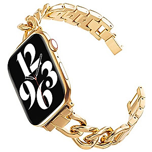 SEURE Stainless Steel Metal Band Compatible with Apple Watch Band 38mm 40mm 41mm 42mm 44mm 45mm Women Bracelet Replacement Wristband Strap for iWatch Series 8/7/6/5/4/3/2/1 Ultra SE