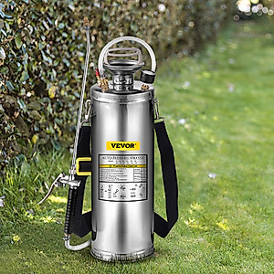 Happybuy 3 Gallon Stainless Steel Sprayer, 20" Wand & 3FT Reinforced Hose, Hand Pump Sprayer with Pressure Gauge, Safety Valve & Adjustable Nozzle, Garden Weed Sprayer for Lawn, Gardening & Sanitizing