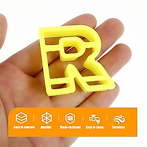 Cookie Cutter Letter Fondant Mini: Tofficu 26Pcs Plastic Alphabet Cookie Cutters - Cute Cracker Cutters Set - Cookie Cutters for Kids Baking Decorating Cake Fruit Baby Shower