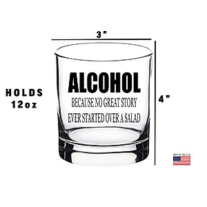Rogue River Tactical Funny Alcohol Salad Old Fashioned Whiskey Glass Drinking Cup Gift For Him Men Dad Grandpa
