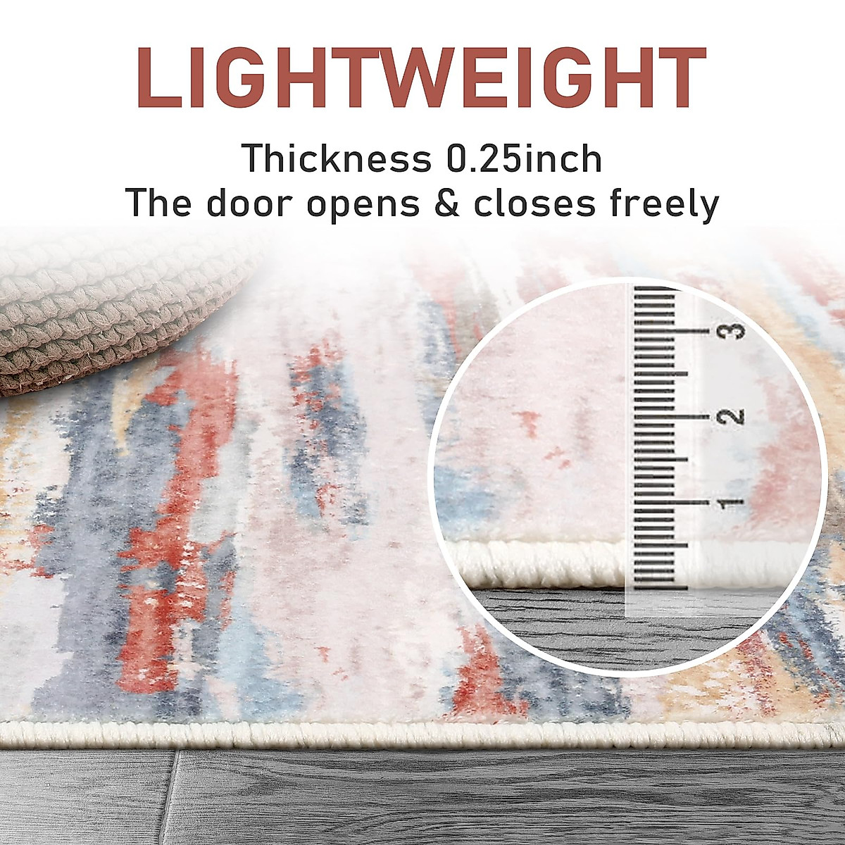 Collive Washable Runner Rug 2x6 - Colorful Striped Bathroom Runner Rugs Non Slip Runners for Hallway Modern Abstract Bedroom Runner Rug Floor Carpet for Kitchen Laundry Entryway