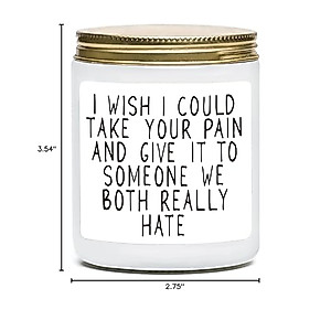 Get Well Soon Gifts for Women, Take Your Pain Scented Soy Candle, Feel Better, After Surgery Recovery Gifts for Women, Her, Friends, Vanilla&Lavender Scented Candles with Crystal
