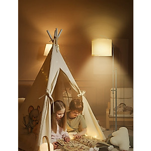 bodkar Rustic Floor Lamp Farmhouse Standing Lamp Adjustable Height Dimmable for Living Room Bedroom Bulb Included