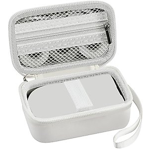 ANKHOH Label Makers Case Compatible with Label Maker Machine and Taps, Mini Sticker Maker Labeling Printer Storage Organizer Holder Fits for USB Cable and Accessories-Box Only, White