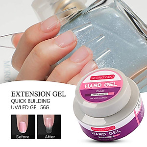 Morovan LED/UV Hard Gels Builder Nail Gel Extension Strengthen UV Art Manicure Set with Forms
