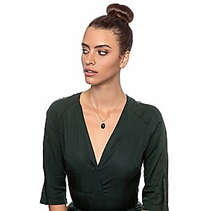 Gold Plated Silver Virgo Necklace Zodiac Pendant Gift for Women Birthday Jewelry 23rd August - 22nd September Gold Inscribed on Onyx, 18" Rolo Chain