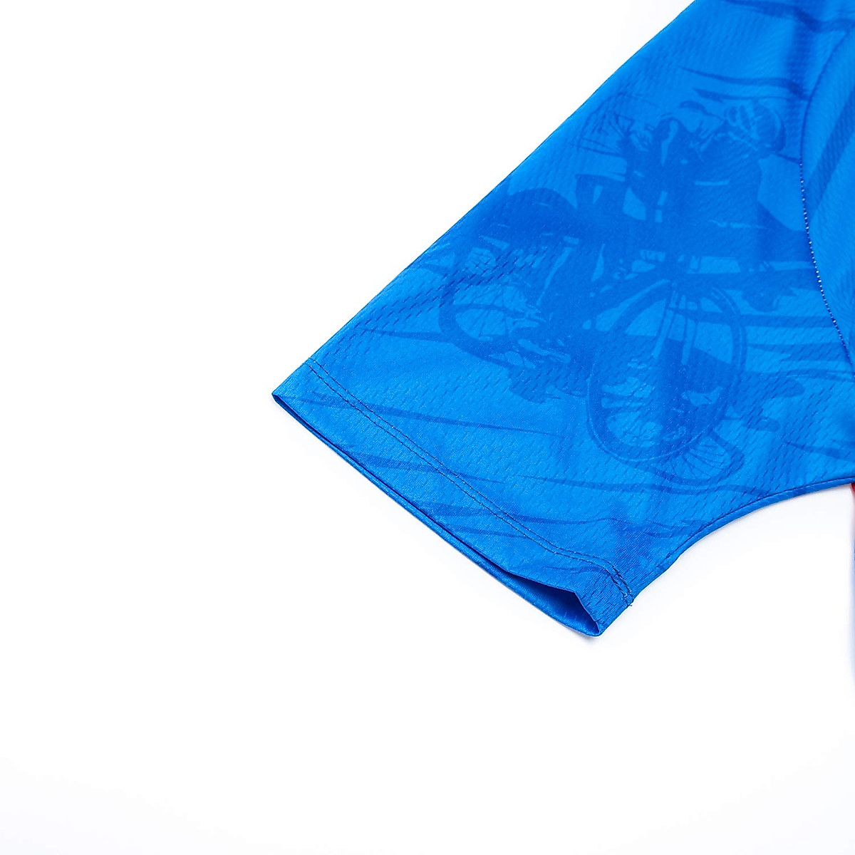 Men's Cycling Jersey Short Sleeve Bike Shirt Riding Tops Outdoor MTB Bicycle Clothing L Blue Red