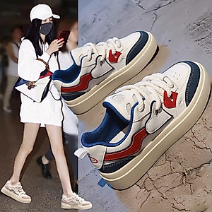 Cubicbee Women's Platform Lace up Sneaker Daddy Shoes,Non-Slip Mesh Breathable Running Tennis Shoes Casual Gym Workout Walking Shoes (Pink,5)