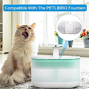 Replacement Filters for 71oz/2.1L Capsule Cat Water Fountain, Fountain Filter Set for Ultra Quiet Pet Water Dispenser, Automatic Cat Dog Water Fountain Filter (6 Sets)
