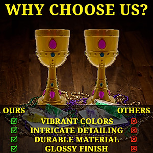 Fun Express Mardi Gras Molded Crown Goblets - 1 dozen