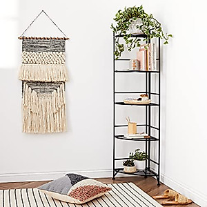 Convenience Concepts Xtra Storage 5 Tier Folding Metal Corner Shelf, Black