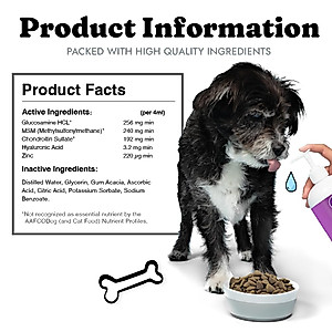 Liquid Glucosamine for Dogs Cats & Horses with Chondroitin, MSM, and Hyaluronic Acid, Hip & Joint Supplement for Mobility & Comfort, Supports Joint Health & Flexibility, Mobility, & Protection, 32 oz