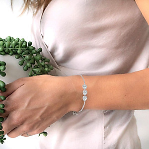 DHQH Bridesmaids Gift Silver Tennis Bracelets for Women Set of 6 Bridesmaid Bracelet 18K Gold Plated Teardrop Bracelet Wedding Bridesmaid Proposal Bracelets for Party