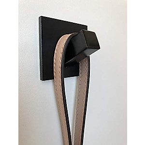 Generic Model Square,Towel Hooks Pack of 4 Towel Holder Wall Hooks Self-Adhesive Hooks Made of Stainless Steel No Drilling Rustproof Ideal for Bathroom Toilet Kitchen Office Matte Black