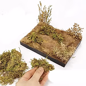 Warmtree Simulation Green Grass Artificial Moss Miniature Static Grass Model Grass Tufts Railway Artificial Grass for Train Landscape Railroad Scenery Sand Military Layout Model