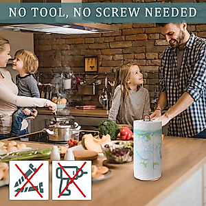 Paper Towel Holder Akamino Standing Paper Towel Roll Rack with Weighted Base for Kitchen Countertop Dining Room Table, Rose Gold