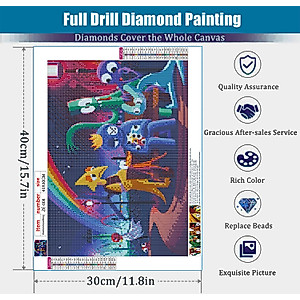AIBOERL Diamond Painting Kits, Rainbow Diamond Art Kit for Adults, DIY 5D Friends Diamond Dots Full Drill Round Crafts for Home Wall Decor (15.8 * 11.8 inch)