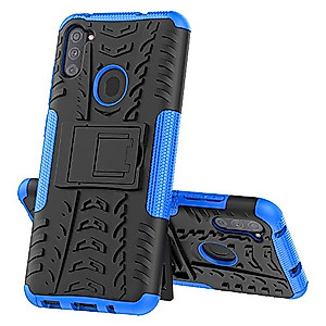 SKTGSLAMY Galaxy A11 Case,Samsung A11 Case,with HD Screen Protector, [Shockproof] Tough Rugged Dual Layer Protective Case Hybrid Kickstand Cover for Samsung Galaxy A11 (Blue)