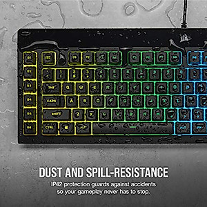 Corsair K55 RGB PRO XT - Dynamic Per-Key RGB Backlighting - Six Macro Keys with Elgato Stream Deck Software Integration - IP42 Dust and Spill-Resistant - QWERTY US Layout - Black