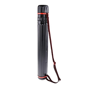 SILIMADE Drawing Tube Blueprint Case Telescoping Art Tube Middle Plastic Black Storage Tube Expands from 20 to 35 Inches Waterproof Poster Tube with Strap