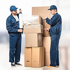 【2 Pack】KATORN Stretch Wrap Film with Rolling Handles, 15 Inch x 1000 Feet Shrink Wrap Roll for Pallet Wrap, Industrial Strength Plastic Wrap, Moving Supplies for Packing, 60 Gauge, Clear