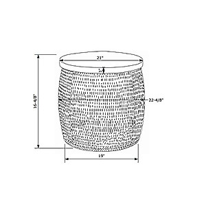 Powell Hammered Gold Drum with Natural Wood Lift Top for Storage Janice Table