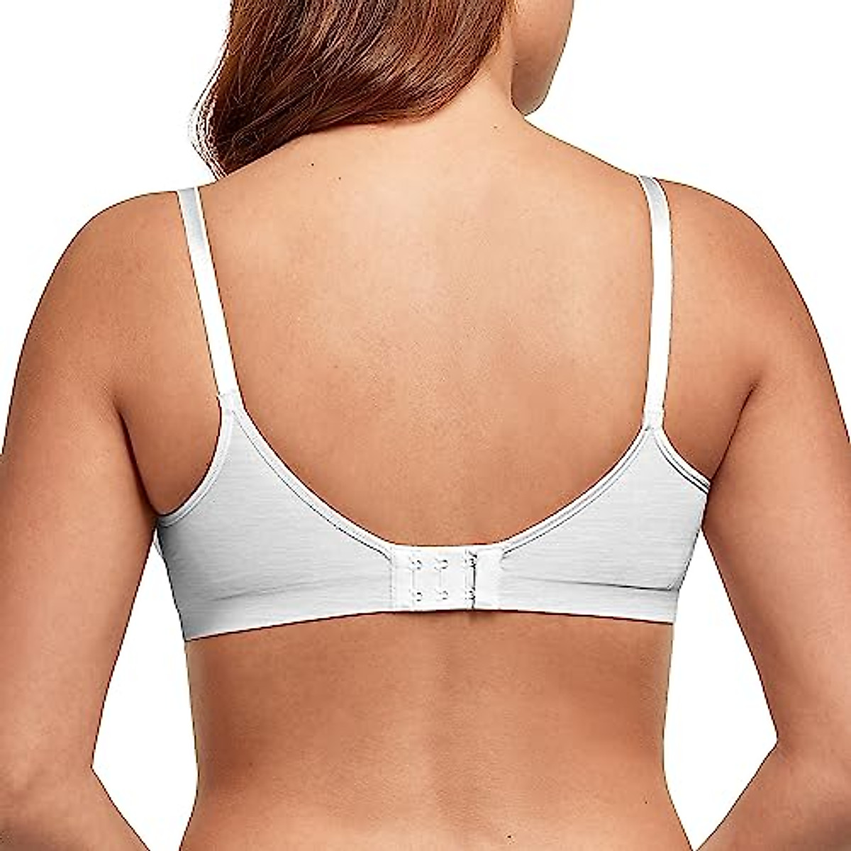 Hanes Women's Wireless T-Shirt, Comfy Support Lightweight Lounge Bra, Convertible Straps, White Heather, X-Large