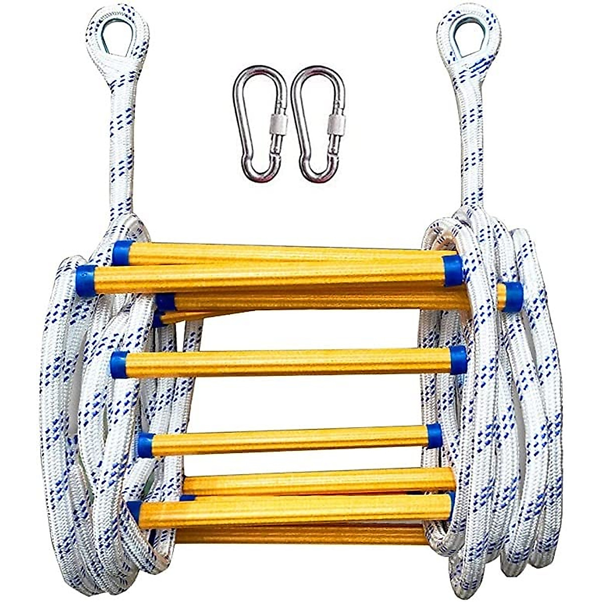 JJPSFDS Emergency Fire Escape Ladder Flame Resistant Safety Extension Rope Ladder with 2 Hooks, 2-10 Story Homes Reusable Compact & Portable External Ladder