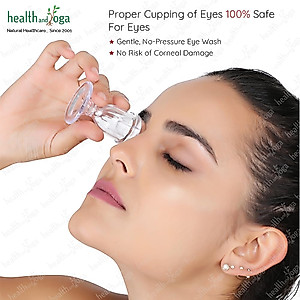 HealthAndYoga™ ChillEyes Transparent Eye Wash Cups for Effective Eye Cleansing - with Storage Container - Eye Shaped Rim, Snug Fit (2 Pcs.)