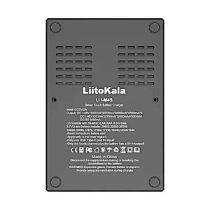 4-Bay 18650 Battery Charger，Test Battery Capacity，Touch Button,Universal Battery Charger for: 3.7V 26650 20700 18650 18350 1.2V NiMH/Cd AA AAA Size Batteries