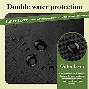 Alpinista Art Portfolio Bag,20 x 26 inches Waterproof Art Work Portfolio Case with Detachable Shoulder Strap for Artwork Organization, Black