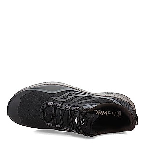 Saucony Men's Peregrine 12 Trail Running Shoe, Black/Charcoal, 11 Wide