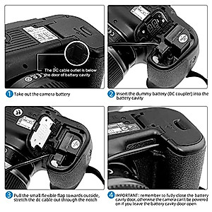 Glorich ACK-E6 AC Power Adapter DR-E6 DC Coupler LP-E6 LP-E6N Dummy Battery Power Supply Kit for Cameras Canon EOS R6 R5 R 90D 80D 7D Mark Ⅱ 7D 70D 6D 60D 5D Mark Ⅳ 5DS, with Fully-Decoded Smart Chip