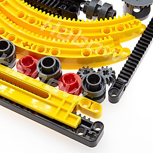 Habow 233pcs Technic-Parts Technic-Gears Axle-Pin-Connector Compatible with Lego-Technic Technic Cam Worm Cogs Gears Steering Parts Differential Engine Kit. MOC Pieces for Replacement Pieces.