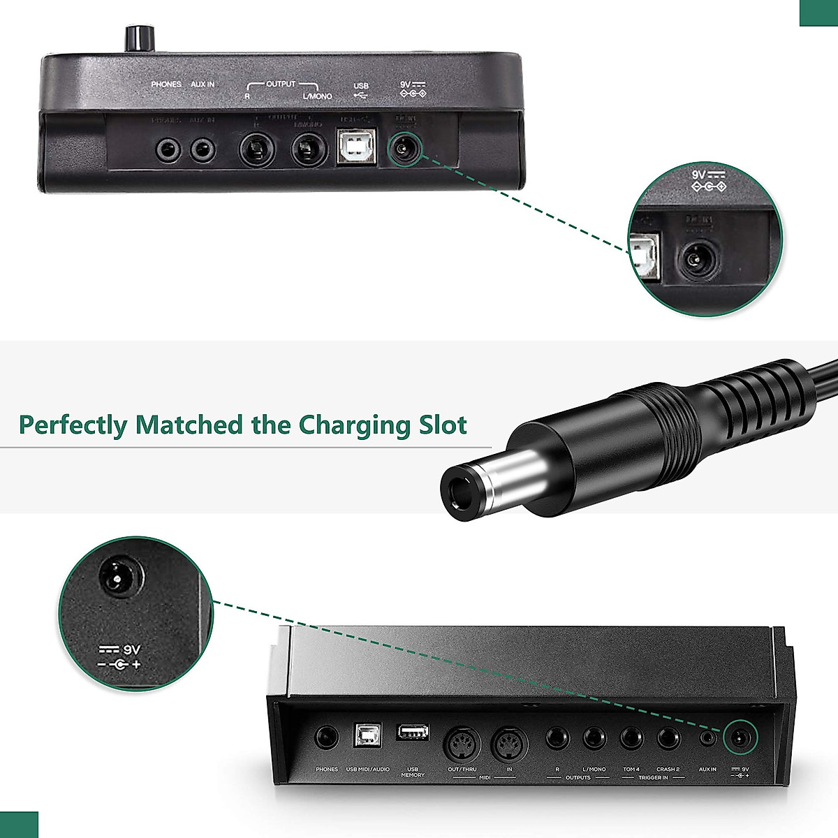 FITE ON 9V AC Adapter Replacement for Alesis Command Mesh Kit Alesis Debut Kit Alesis DM10 Alesis Nitro Drum Module Electronic Drum Module Power Supply Cord