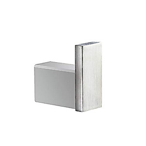 Klabb HNB-30 Square Type SUS 304 Stainless Steel Coat Hook Single Towel/Robe Clothes Hook for Bath Kitchen Garage Heavy Duty Contemporary Square Style Wall Mounted, Brushed Finish
