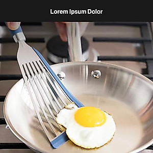Misen Fish Silicone Spatula - Slotted Turner for Cooking - Perfect for Frying - Heat Resistant - Dishwasher Safe -1mm Thick Flexible Flipper - Soft Silicone Grip Handle for Easy Use