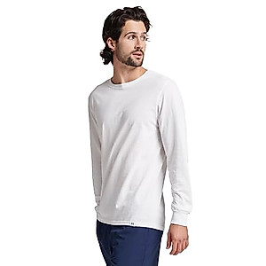 Russell Athletic Mens Cotton Performance Long Sleeve T-Shirt, White, 3XL