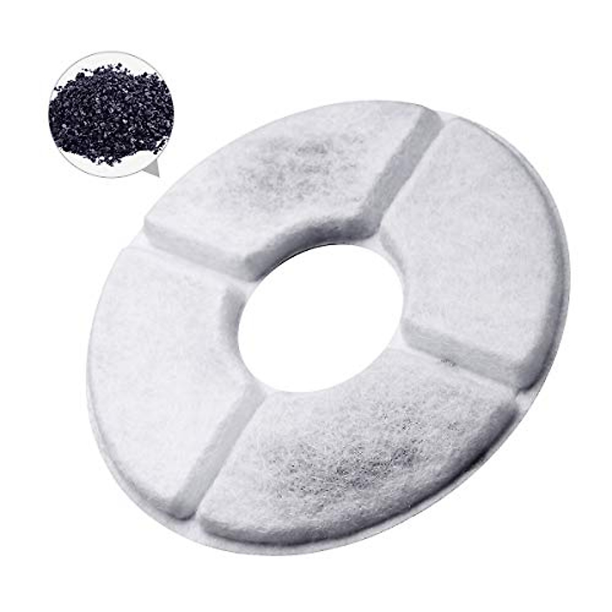 isYoung 8 Pack Replacement Round Filter - Compatible with isYoung Cat Fountain 1.6 L and Others (8 PACK)